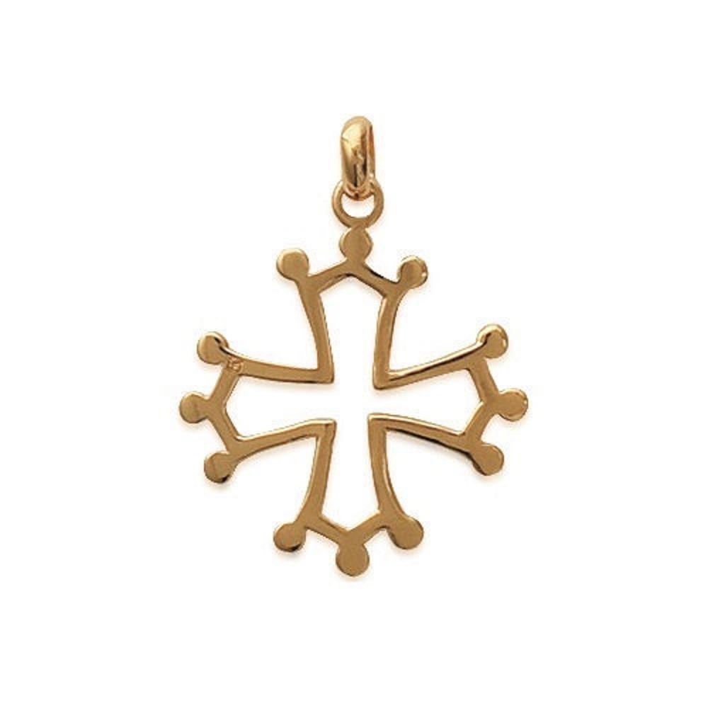 Pendentif Croix cathare en plaqué or - Librairie Savoir-Être